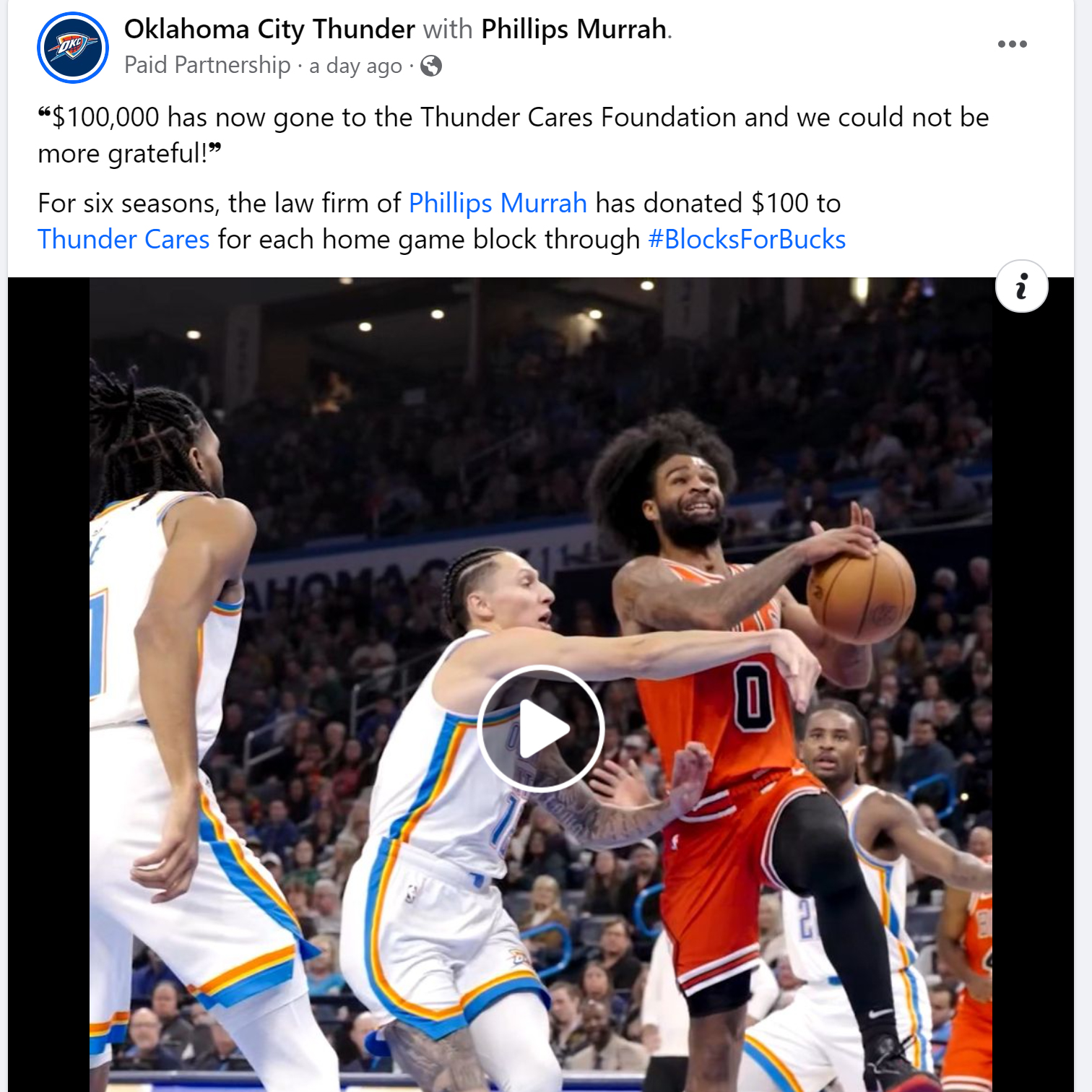 Phillips Murrah's Blocks For Bucks OKC Thunder partnership reaches ...